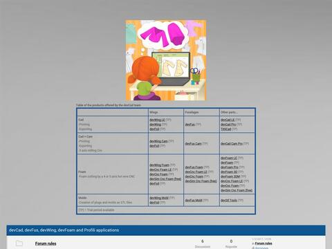 devCad, devFus, devWing, devFoam and Profili applications